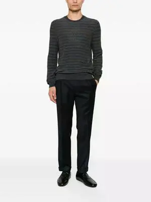 Emporio Armani Textured Knit Crew Neck Sweater