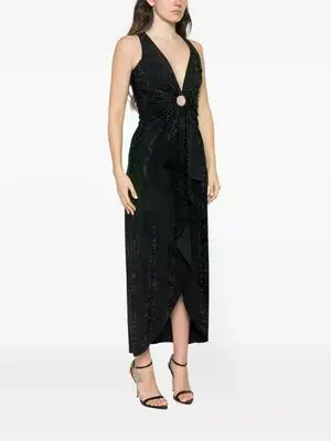 TWENTY FOURHAITCH Sequin-embellished Ring Detail Midi Dress