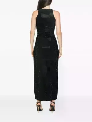 TWENTY FOURHAITCH Sequin-embellished Ring Detail Midi Dress