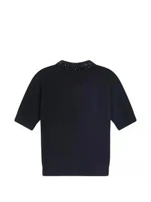 SEMICOUTURE Bead-embellished Short-sleeve Sweater