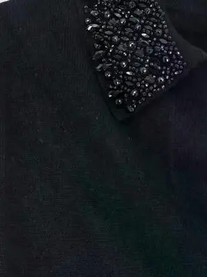 SEMICOUTURE Bead-embellished Short-sleeve Sweater