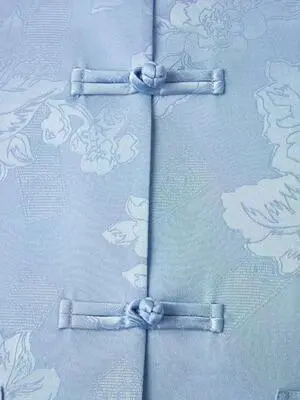 Shanghai Tang Floral Jacquard Belted Shirt