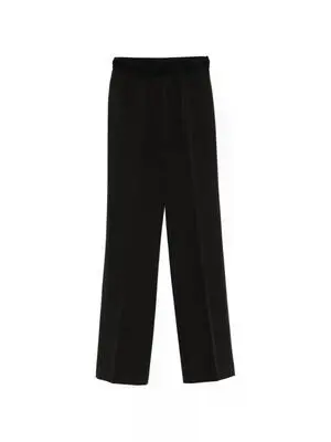 ERMANNO FIRENZE Logo-waistband Straight-leg Trousers - Black
