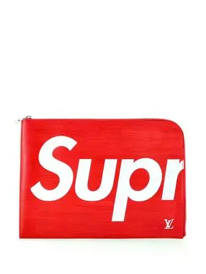 LOUIS VUITTON Pochette Jour Limited Edition Supreme Epi Leather Gm Clutch Bag - Red