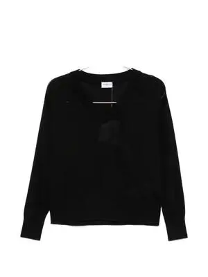 Marella V-neck Long-sleeve Sweater - Black