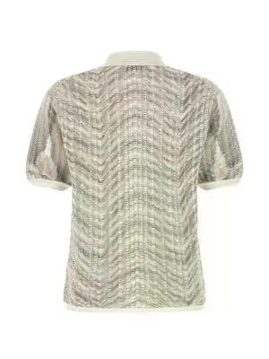 Missoni Zigzag-knit Short-sleeved Polo Shirt - Neutrals