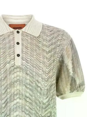 Missoni Zigzag-knit Short-sleeved Polo Shirt