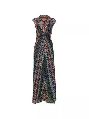 Missoni Torchon Raschel Maxi Dress With V-neck And Asymmetric Hem