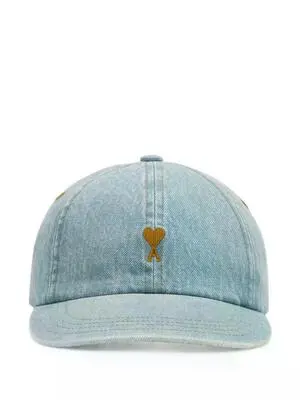 AMI Paris Cotton Cap With De Coeur Embroidery