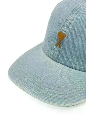AMI Paris Cotton Cap With De Coeur Embroidery