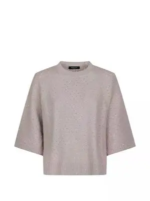 Fabiana Filippi Sequin-embellished Perforated Sweater - Neutrals