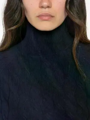Marella Cable Knit Mock Neck Sweater