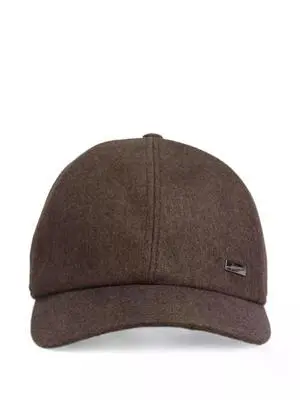 Herno Logo-plaque Flannel Cap - Brown
