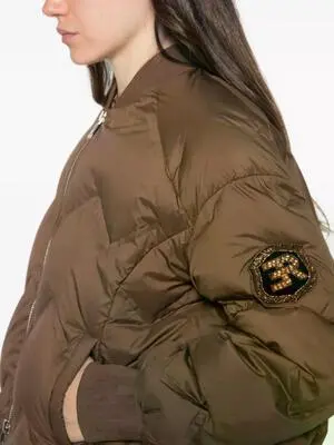 ERMANNO FIRENZE Chevron-quilted Logo-patch Jacket