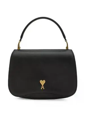 AMI Paris Cowhide Leather Paris Paris Top-handle Bag - Black