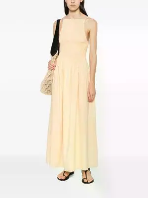 Faithfull The Brand Laia Shirred-bodice Maxi Dress - Yellow