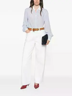 ERMANNO FIRENZE Vertical-stripe Long-sleeve Shirt