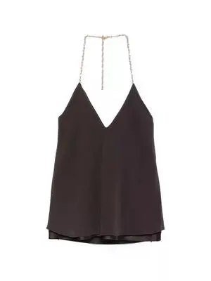 Sportmax Chain-strap V-neck Top - Brown
