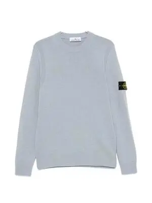 Stone Island Logo-patch Crew-neck Sweater - Blue