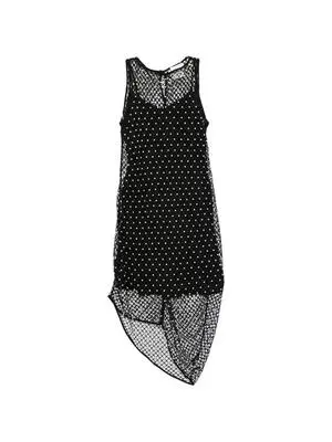 Paris Georgia Pearl-embellished Asymmetric Midi Dress - Black