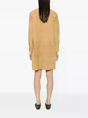 Polo Ralph Lauren Suede Mini Dress With Neck-tie Detail