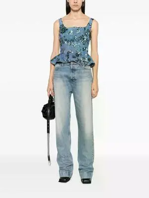 MARQUES' ALMEIDA Sequin-embellished Top - Blue