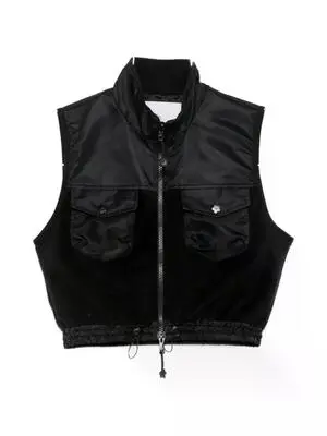 Cecilie Bahnsen Windflower-embroidered Fleece Vest - Black
