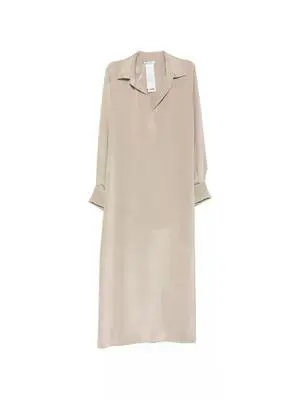 Max Mara Gambero Long-sleeve Midi Dress - Neutrals