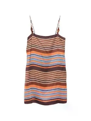 Faithfull The Brand Estrella Striped Mini Dress - Brown