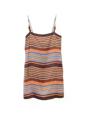 Faithfull The Brand Estrella Striped Mini Dress - Brown
