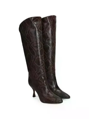 CASTAGNA Nimes Snake-effect Knee-high Boots