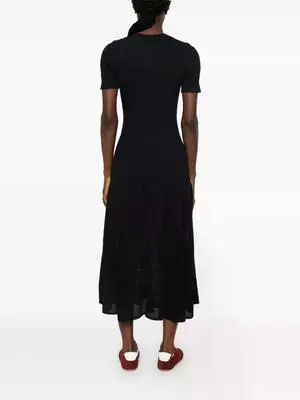 Maje Ribbed-knit Button-up Midi Dress