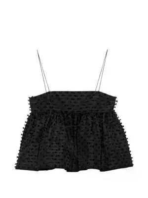 Cecilie Bahnsen Babette Fil-coupé Top - Black