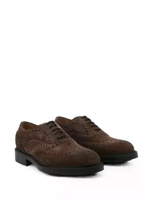 DOUCAL'S Brogue-detail Suede Oxford Shoes
