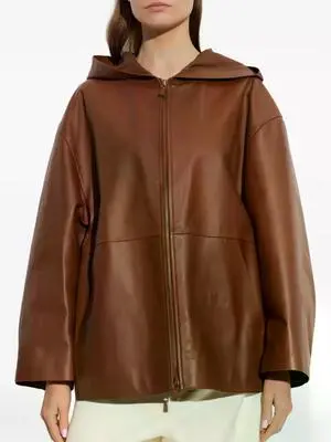 Max Mara Hooded Leather Jacket