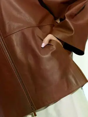 Max Mara Hooded Leather Jacket