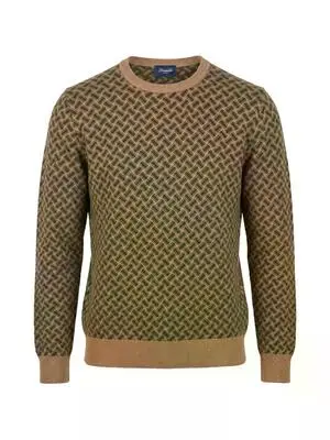 DRUMOHR Geometric-pattern Cashmere Sweater - Neutrals