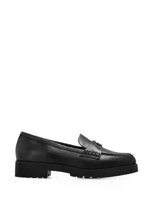 Michael Kors Logo-plaque Leather Ballet Flats - Black