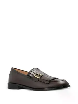 Furla Fringe Detail Logo Plaque Loafers