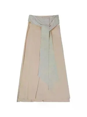 OSCAR THE COLLECTION Wrap-around Maxi Skirt - Neutrals