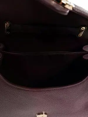 FERRAGAMO Double Gancini Leather Tote Bag