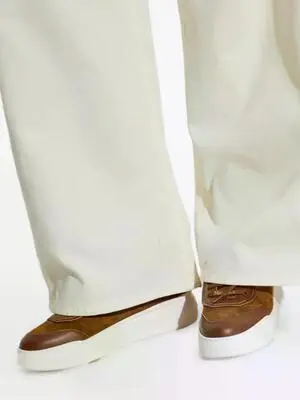 Max Mara Panelled Leather And Suede Sneakers