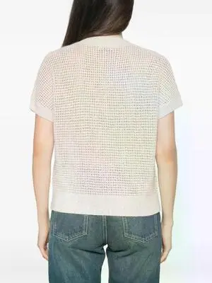 Peserico Sequin-embellished Open-knit Top