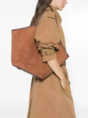 Hereu Coloma Woven V-cutout Shoulder Bag - Brown