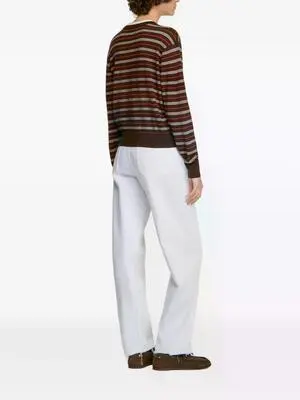 Sandro Striped Wool Crew Neck Sweater