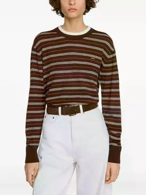 Sandro Striped Wool Crew Neck Sweater