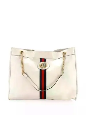 Gucci Rajah Chain Leather Large Tote Bag - Neutrals