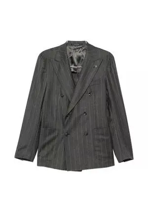 Tagliatore Stripe-pattern Double-breasted Suit - Grey