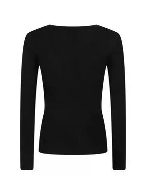P.a.r.o.s.h Ribbed Knit Scoop Neck Wool T-shirt