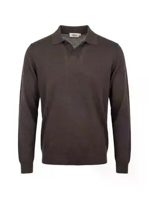 Altea Long-sleeve Polo Sweater - Brown